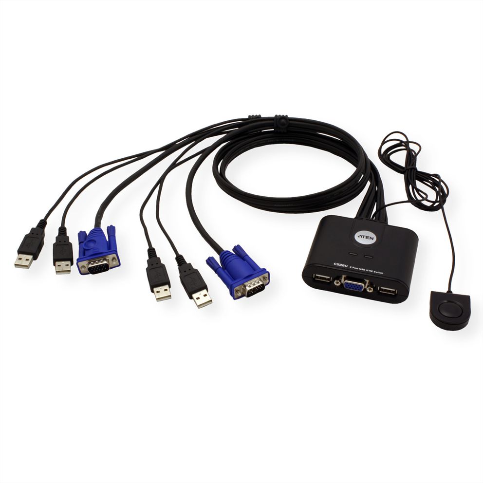 ATEN CS22U KVM Switch VGA, USB, 2 Ports - SECOMP GmbH