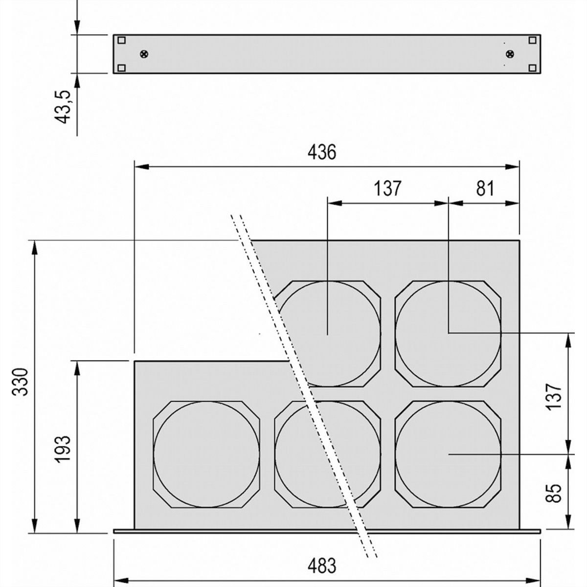 SCHROFF 19" Umlüfter, 6 Ventilatoren, 1 HE - UMLUEFTER 19"O.SCH.1HE 24V ...
