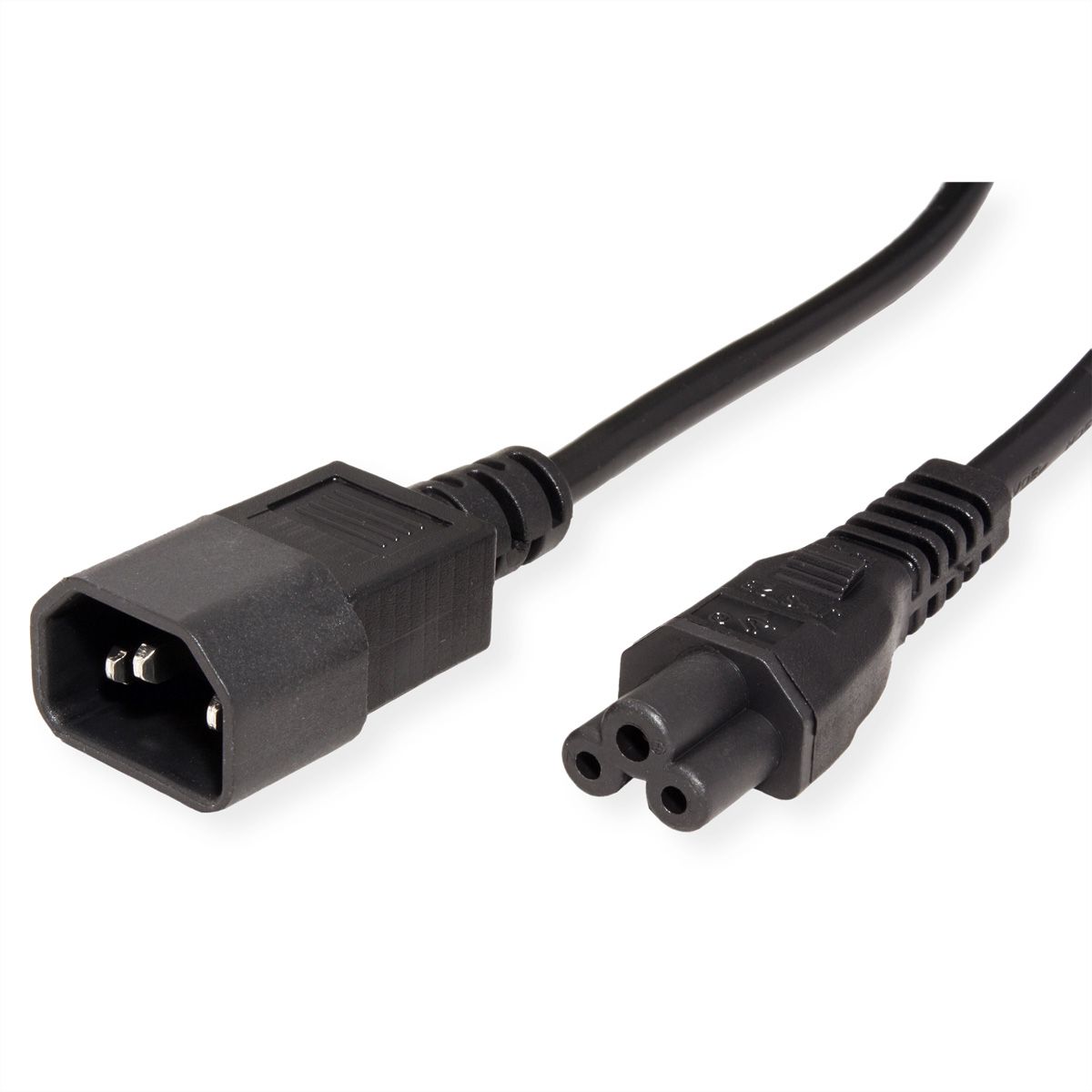 VALUE Netzkabel IEC320/C14 Stecker - C5 Buchse, schwarz, 1,8 m - SECOMP ...