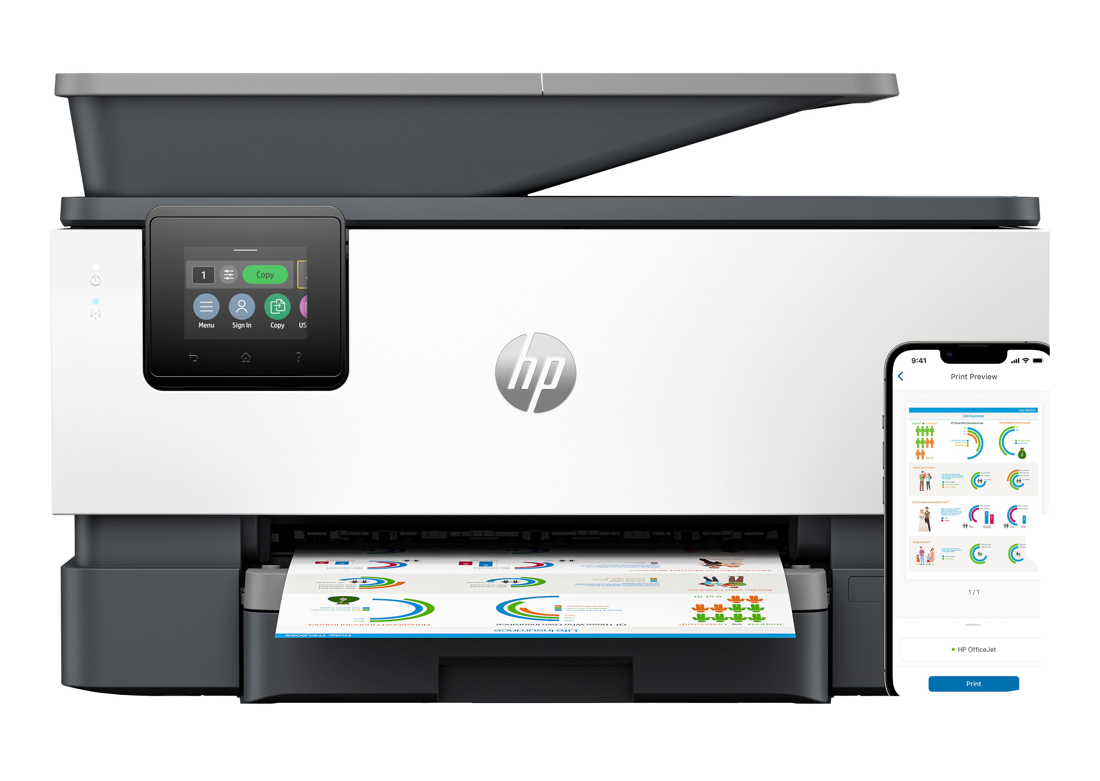 HP OfficeJet Pro 9120b Wireless All-in-One Farbe Drucker, Beidseitiger ...