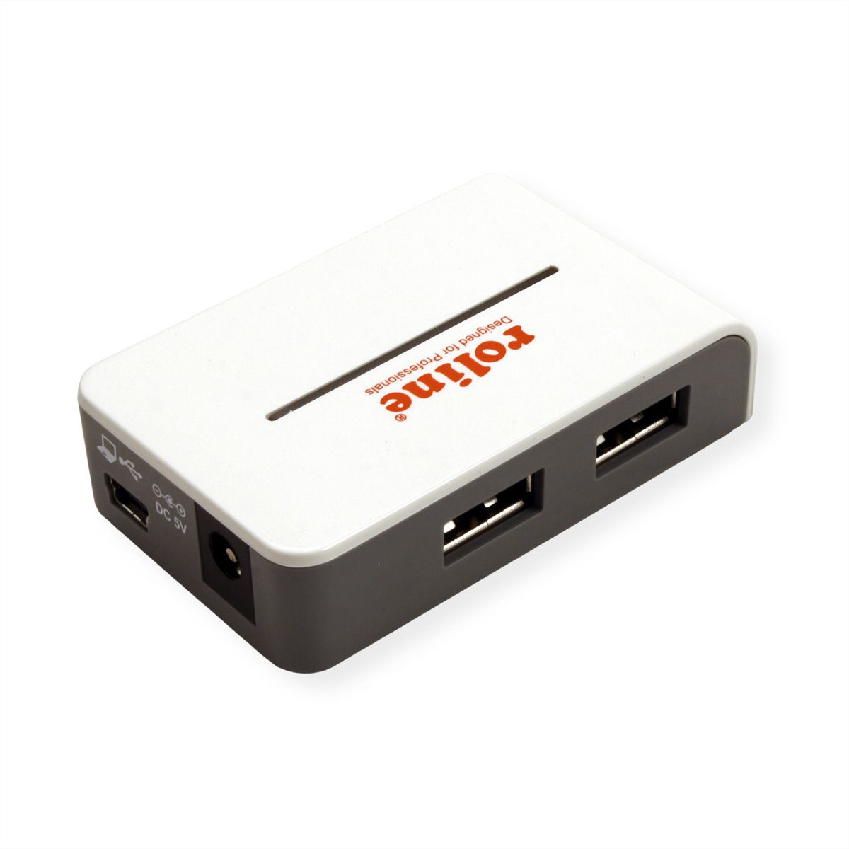 ROLINE USB 2.0 Hub "Black and White", 4 Ports, mit Netzteil - SECOMP ...