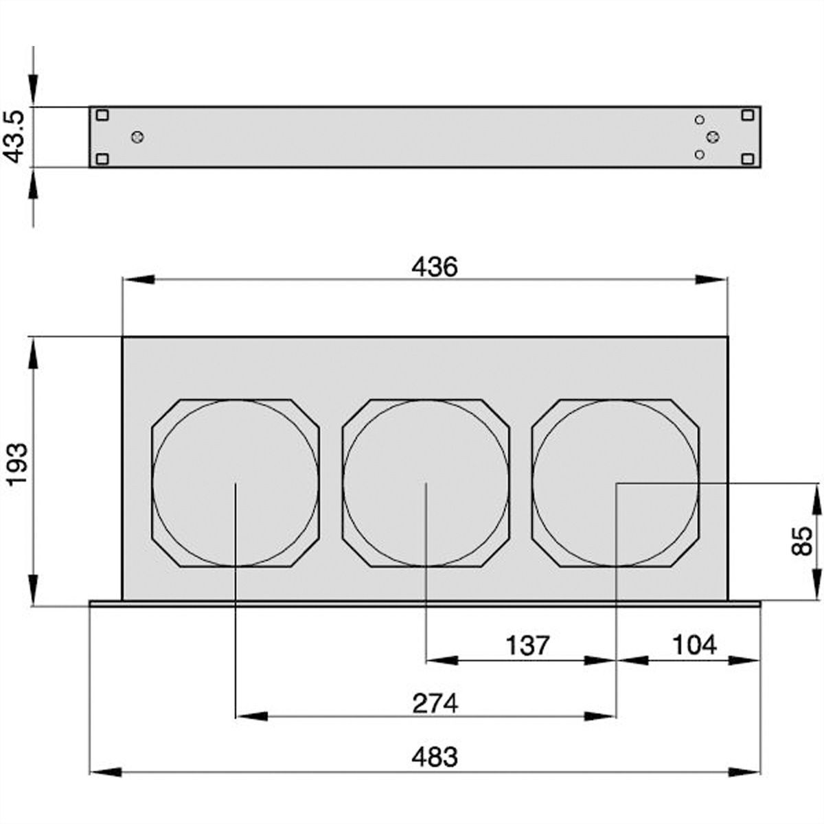 SCHROFF 19" Umlüfter, 3 Ventilatoren, 1 HE, 24 VDC, drehzahlgeregelt ...