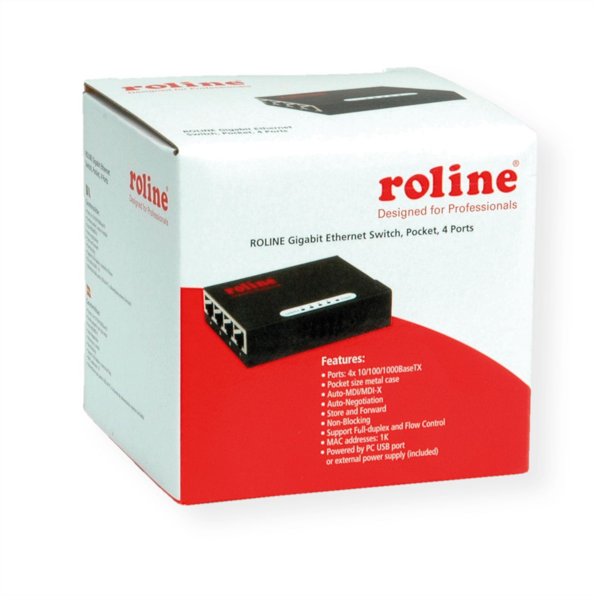 ROLINE Gigabit Ethernet Switch, Pocket, 4 Ports - SECOMP Electronic ...