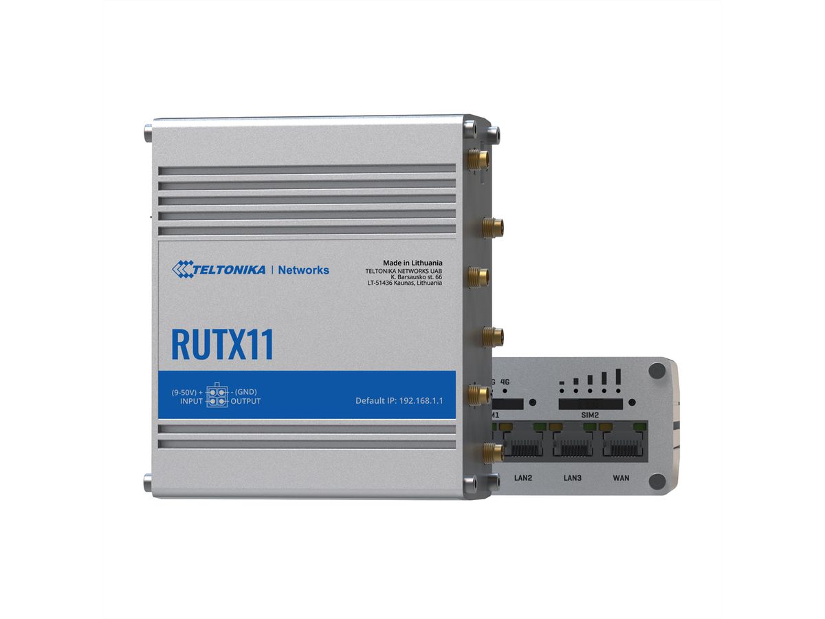 TELTONIKA RUTX11 LTE/4G Industrie Router - SECOMP Electronic Components ...