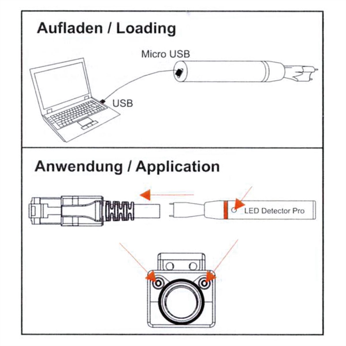 EasyLan DualBoot® LED Detektor Pro, zur Spannungseinspeisung in Patchkabel, Akku - SECOMP ...