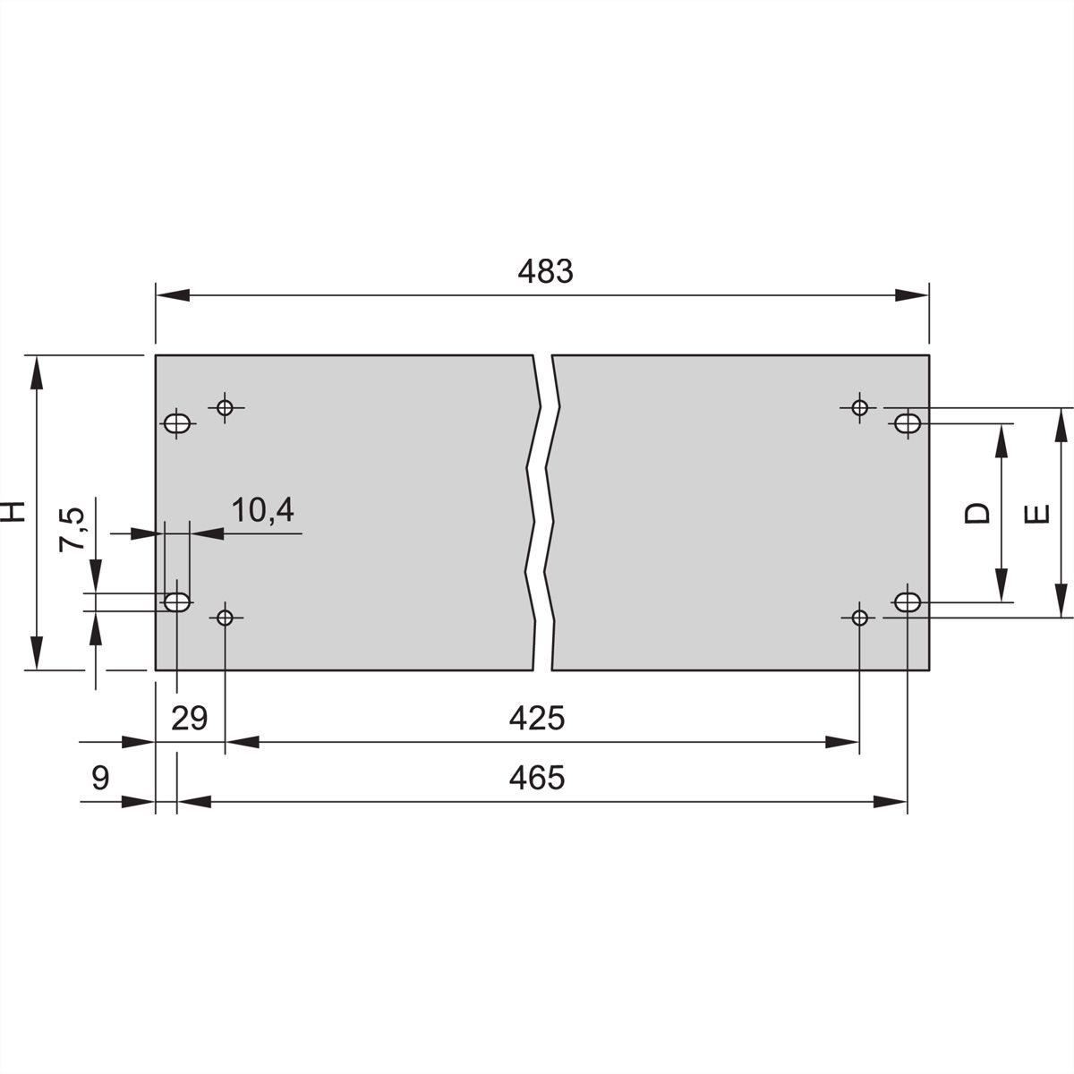 SCHROFF 19"-Frontplatten mit Löchern für Griffe - 19"-FRONTPL. 5HE ...