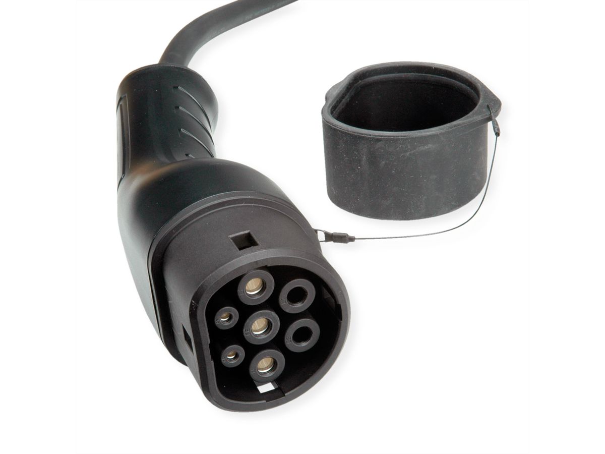 ROLINE E-Auto Ladekabel Typ2, 1-phasig, 250VAC (1P+N+E), 32 A, 7,4 kW ...