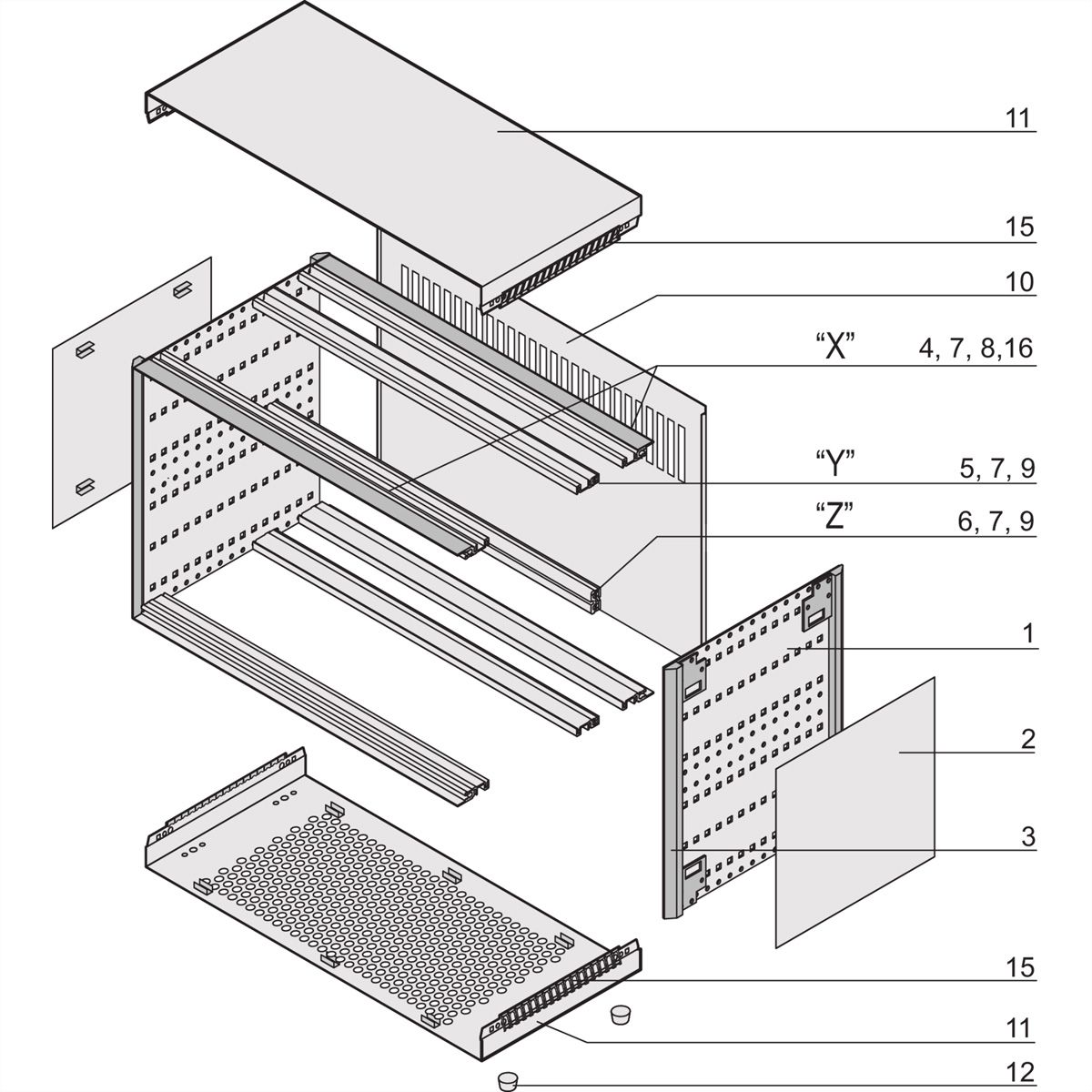 SCHROFF ratiopacPRO Komplettgehäuse - RATIOPAC PRO 3HE 84TE 315T ...