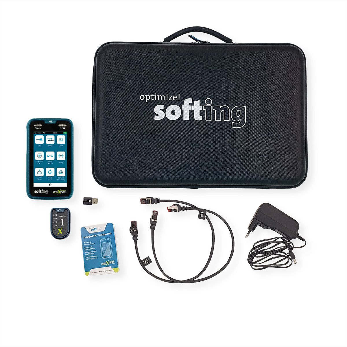 SOFTING LinkXpert M3, 3-Medien-Multitool zum einfachen Testen von LAN ...