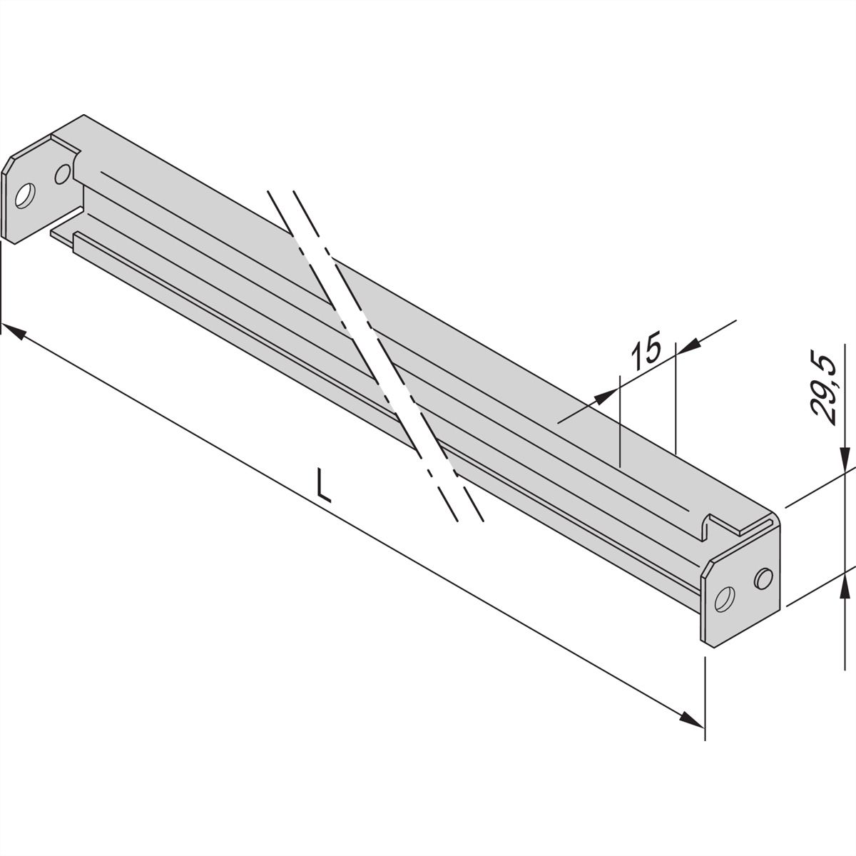 SCHROFF C-Profil für die Schrankbreite - C-PROFILSCHIENE 800 LG. (2X ...